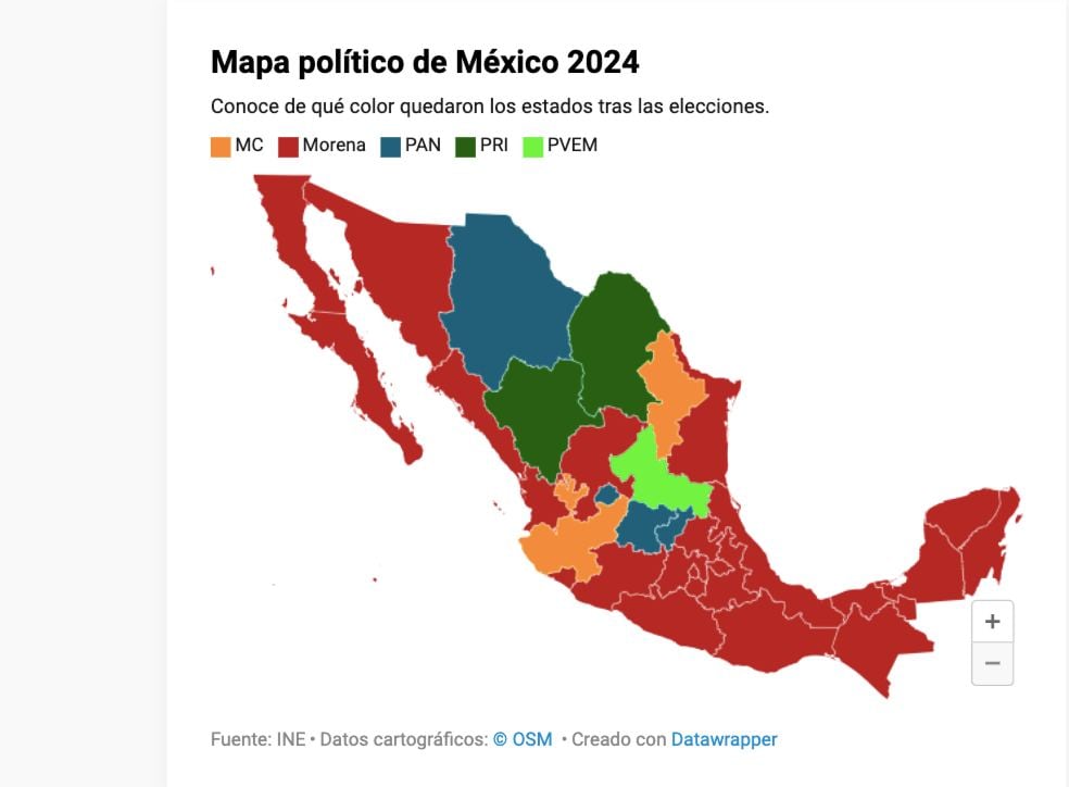 Elecciones 2024: Así quedó el nuevo mapa político en México | El ...